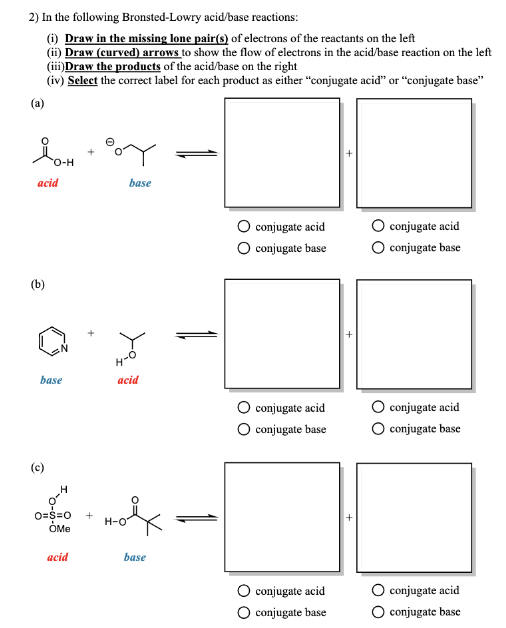 Solved In the following Bronsted-Lowry acid/base | Chegg.com