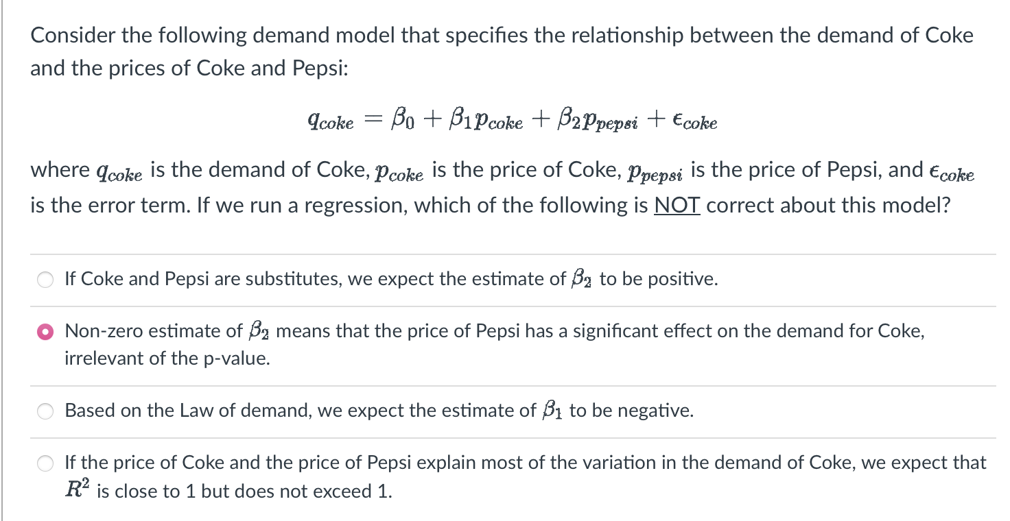 Solved Coke and Pepsi | Chegg.com