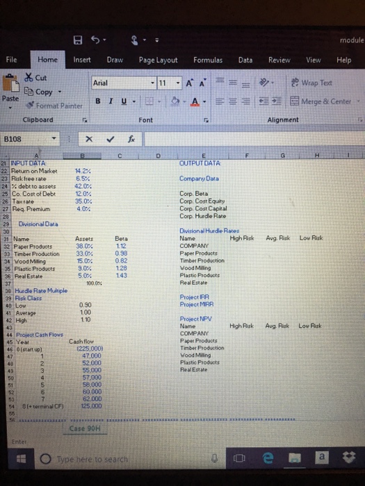 Solved module File Home Insert Draw Page Layout FormulasData | Chegg.com