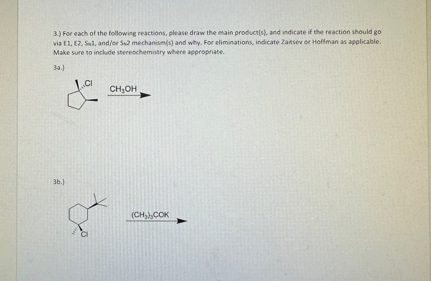 Solved 3.) For each of the following reactions, please draw | Chegg.com