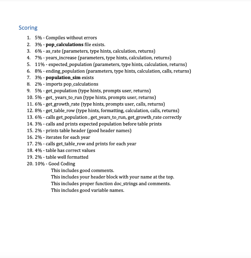 Solved Assignment 5: Population Calculator Application In | Chegg.com