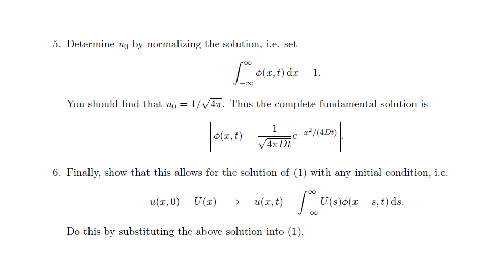 Solved Consider the concentration u(x, t) of some substance | Chegg.com