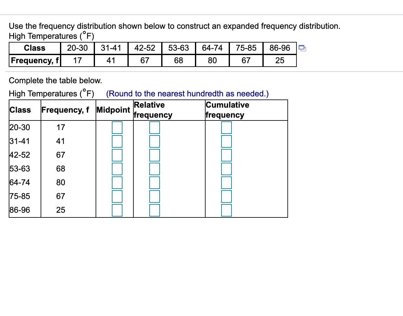 Solved Use the frequency distribution shown below to | Chegg.com