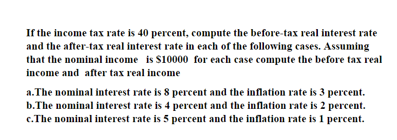 Solved If the income tax rate is 40 ﻿percent, compute the | Chegg.com