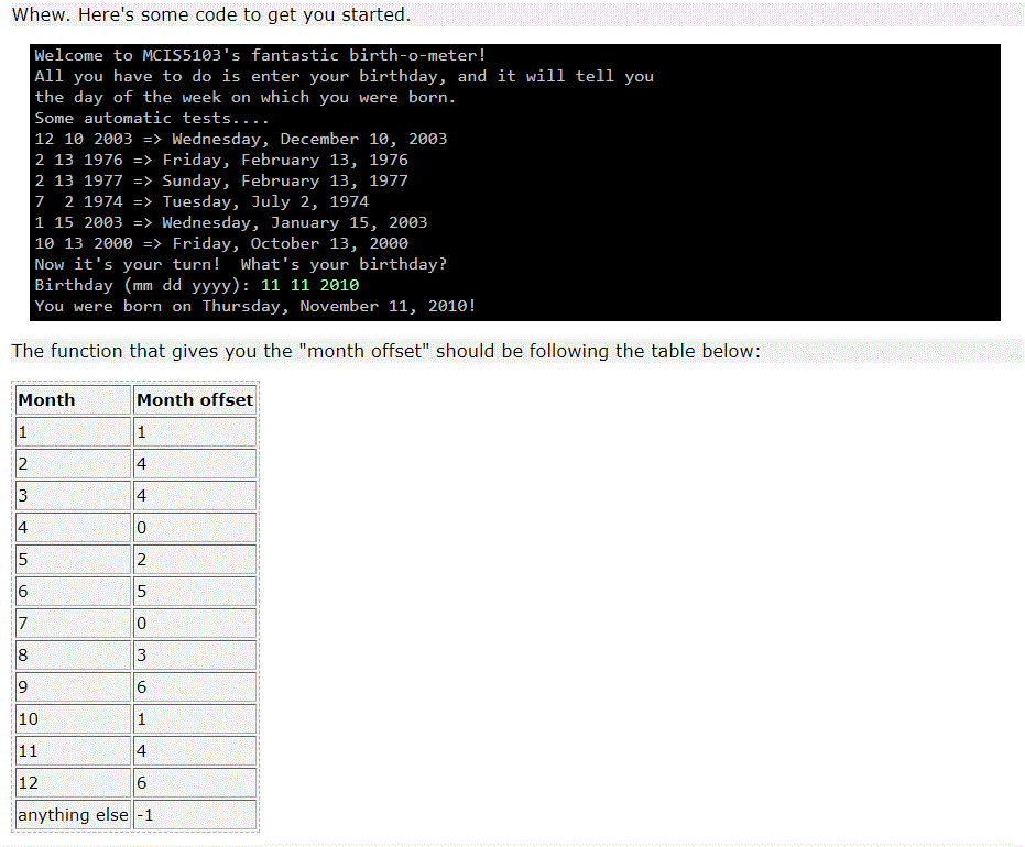 Solved Weekday Calculator Write a function to determine the | Chegg.com