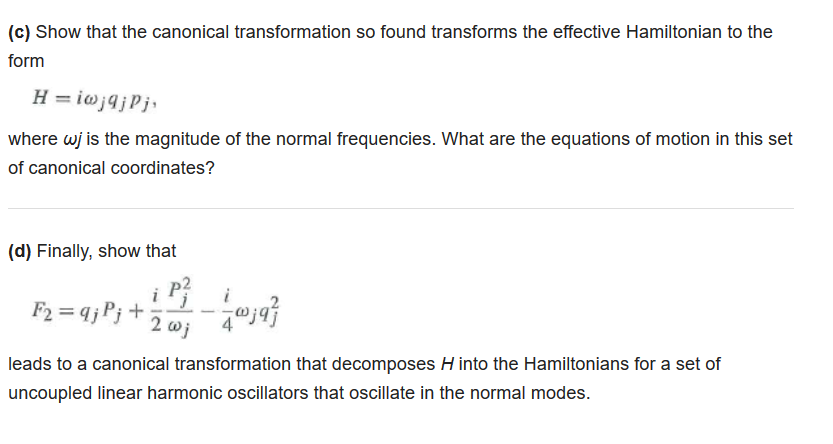 (a) In the problem of small oscillations about steady | Chegg.com