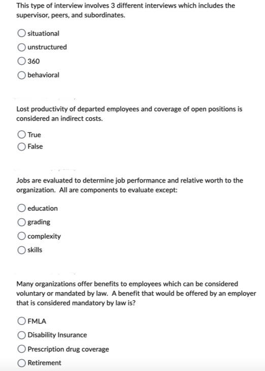 Solved This type of interview involves 3 different | Chegg.com