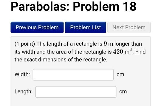 Solved Parabolas: Problem 18 Previous Problem Problem ListN | Chegg.com