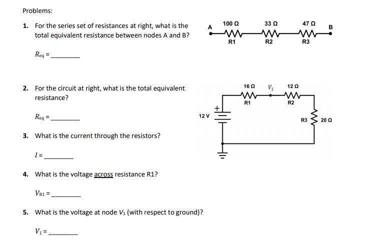 Solved Problems: A 100 33 1. For the series set of | Chegg.com