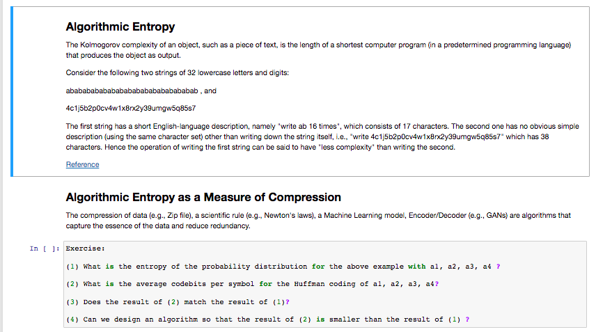 Algorithmic Entropy The Kolmogorov complexity of an | Chegg.com