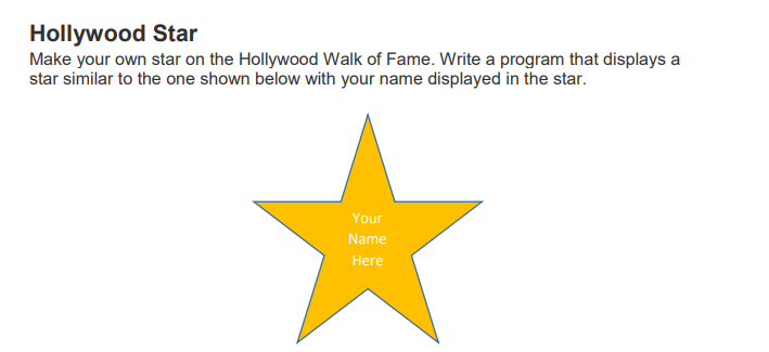 Solved Hollywood Star Make your own star on the Hollywood | Chegg.com