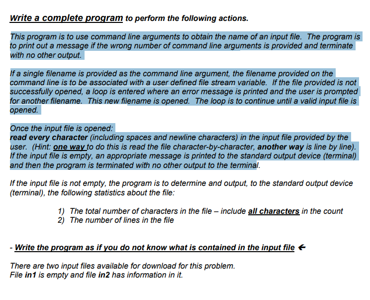 Solved Write a complete program to perform the following | Chegg.com