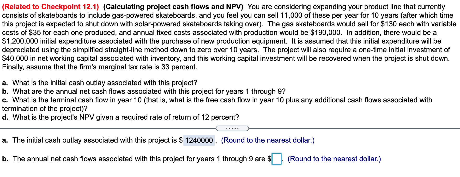 Solved (Related to Checkpoint 12.1) (Calculating project | Chegg.com