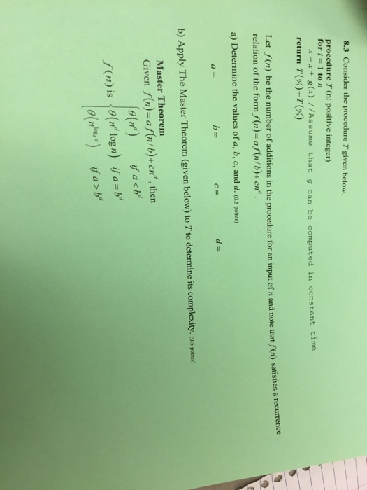 Solved Consider The Procedure T Given Below Procedure T 4181