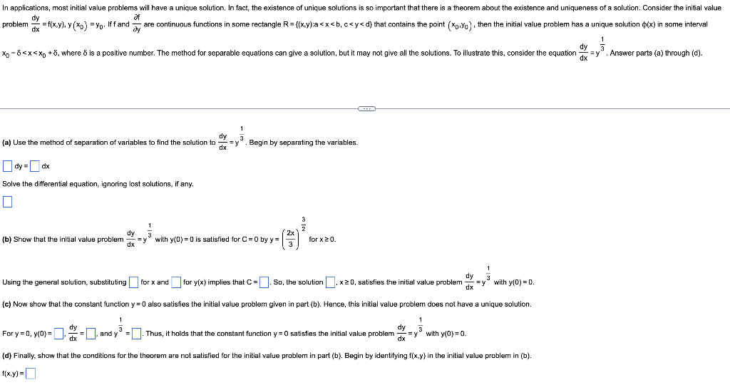 Solved (a) Use the method of separation of variables to find | Chegg.com