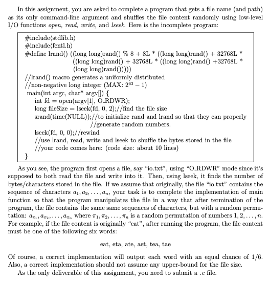 Solved The incomplete code in the box HAS to be included in | Chegg.com