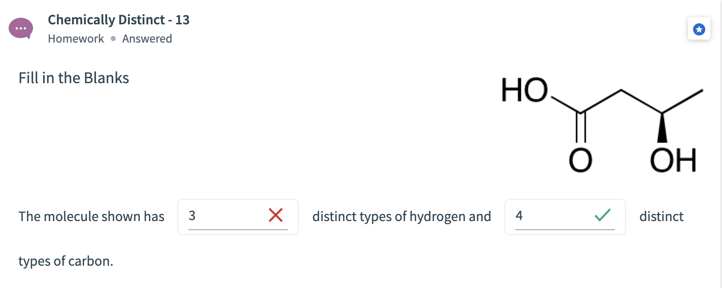 Solved Chemically Distinct - 13 Homework • Answered Fill in | Chegg.com