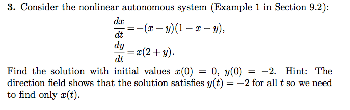 3. Consider the nonlinear autonomous system (Example | Chegg.com