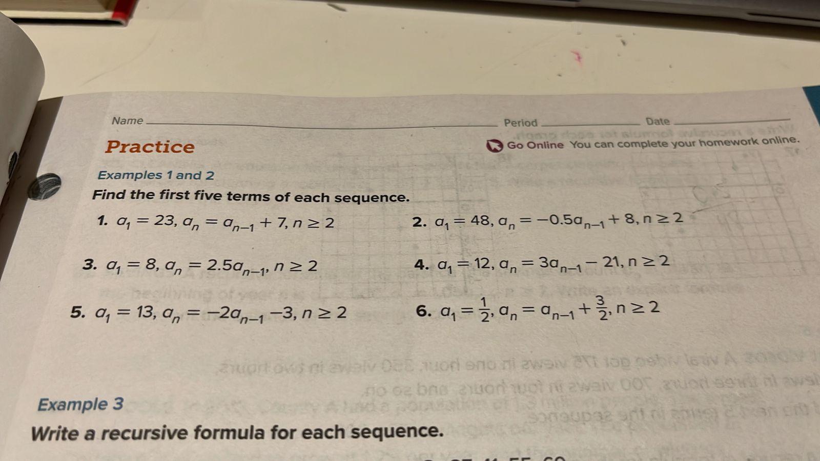 Solved Name Period Date Practice Go Online You can complete | Chegg.com