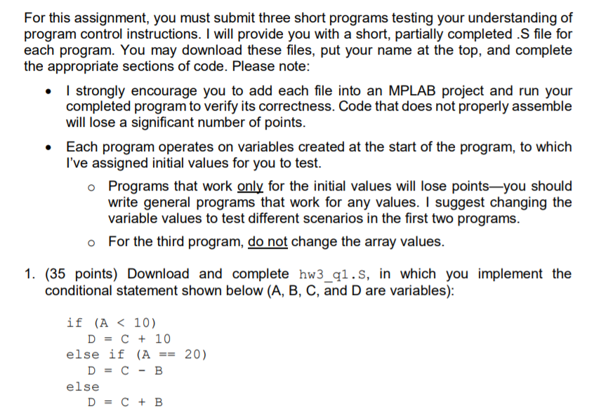 Solved For this assignment, you must submit three short | Chegg.com