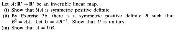 Solved Let A:Rn→Rn be an invertible linear map. (i) Show | Chegg.com