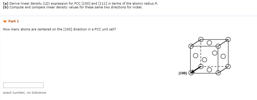 Solved xpression for FCC [100] and [111] in terms of the | Chegg.com