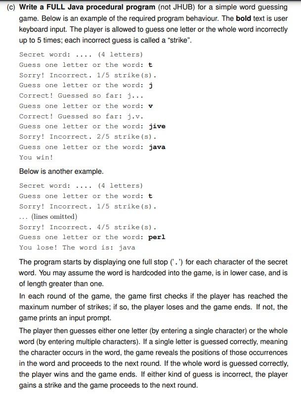 Solved Your program must: - use at least one | Chegg.com