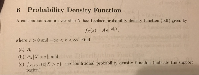 Solved A continuous random variable X has Laplace | Chegg.com