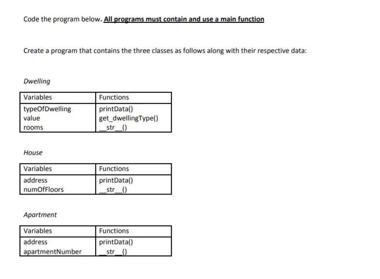 Solved Code the program below. All programs must contain and | Chegg.com