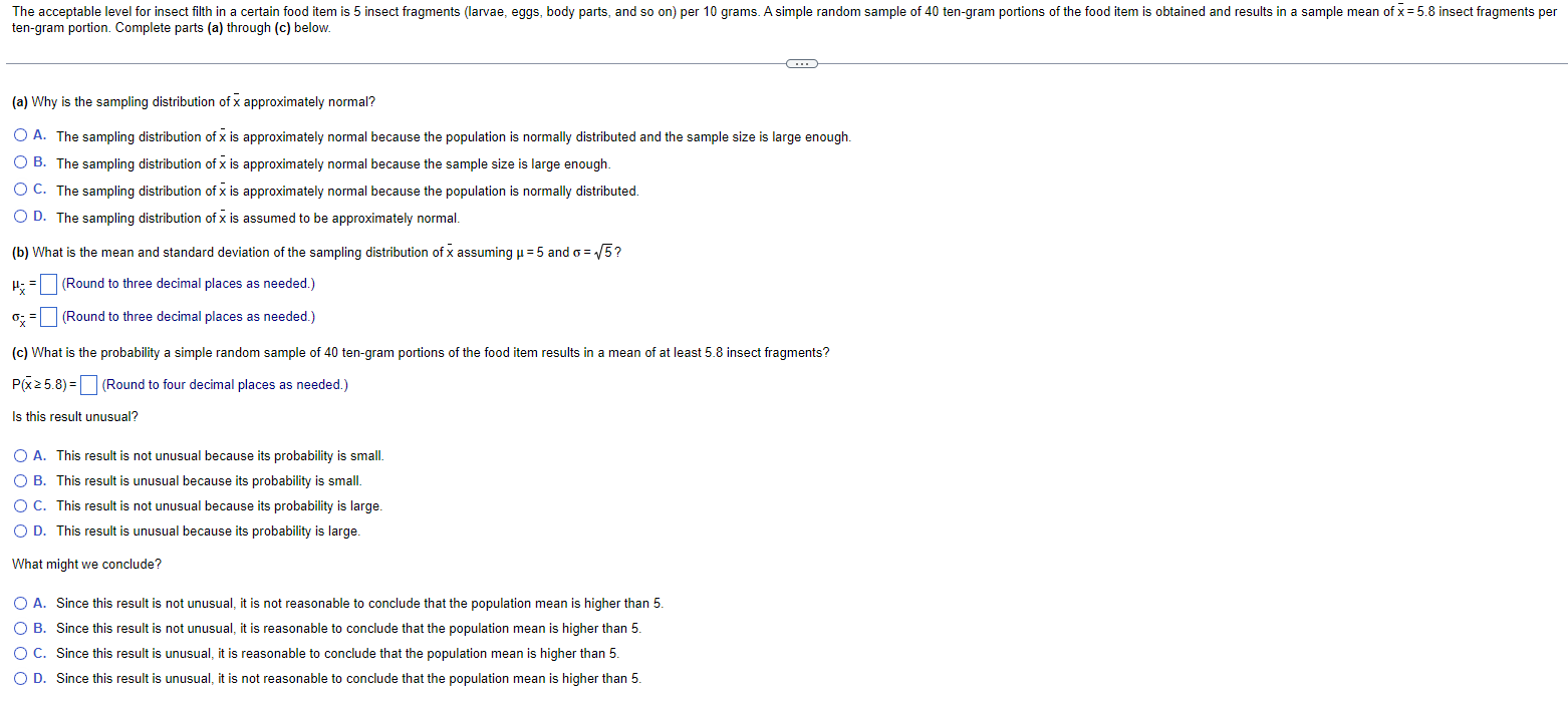 Solved ten-gram portion. Complete parts (a) through (c) | Chegg.com