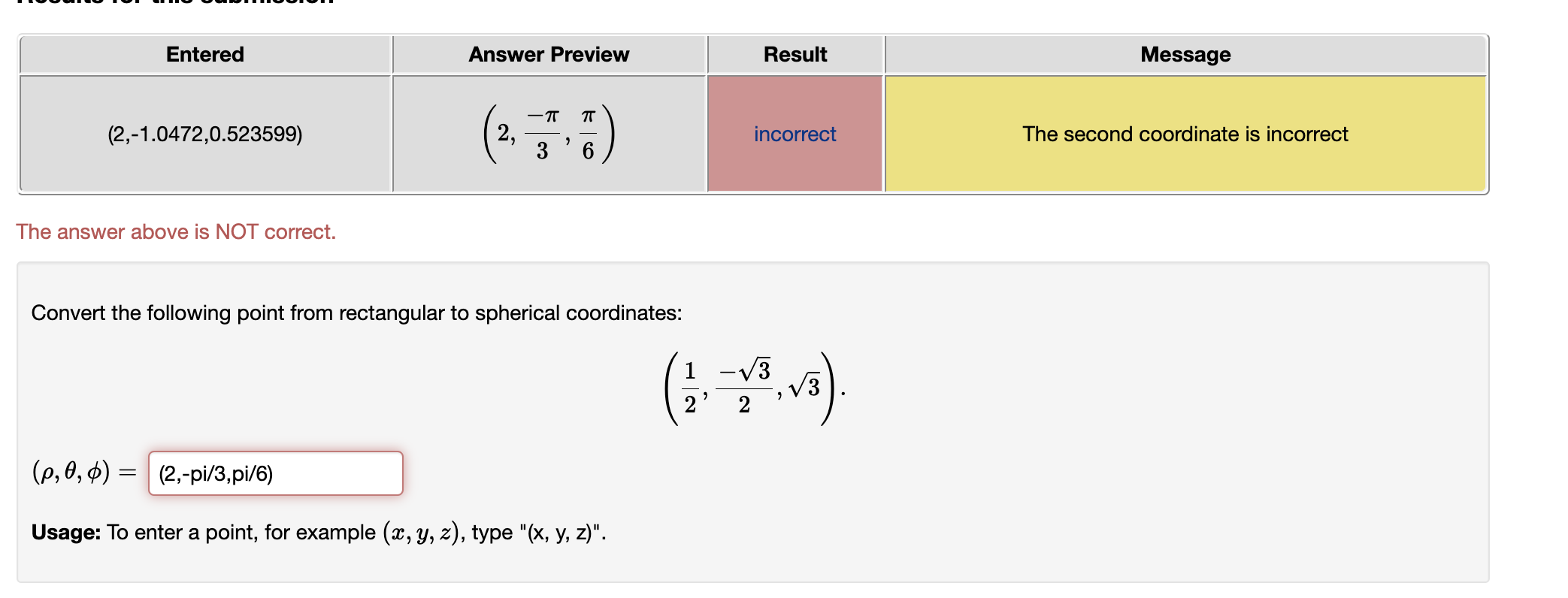 Solved The answer above is NOT correct. Convert the | Chegg.com