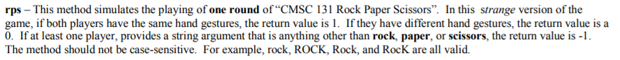 Solved rps – This method simulates the playing of one round | Chegg.com