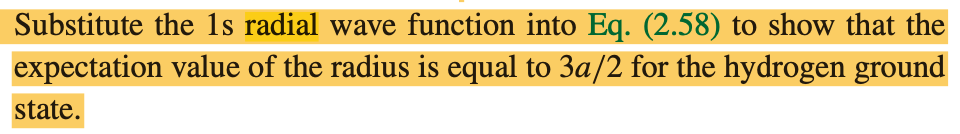 Solved Substitute the 1 s radial wave function into Eq. | Chegg.com