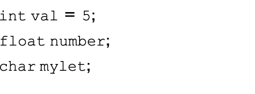 Solved int space val space equals space 5 semicolon float | Chegg.com