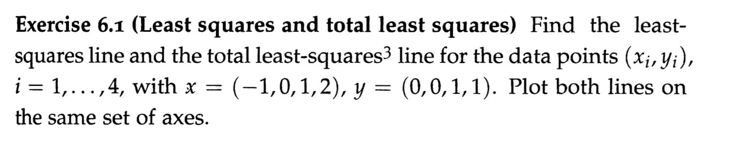 Exercise 6 1 Least Squares And Total Least Squares