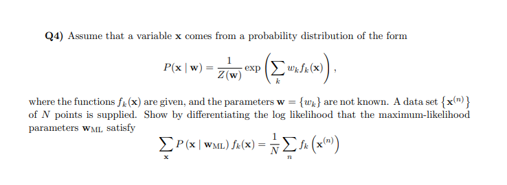 Solved Q4) Assume that a variable x comes from a probability | Chegg.com