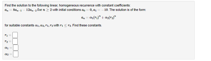 Solved Find The Solution To The Following Linear