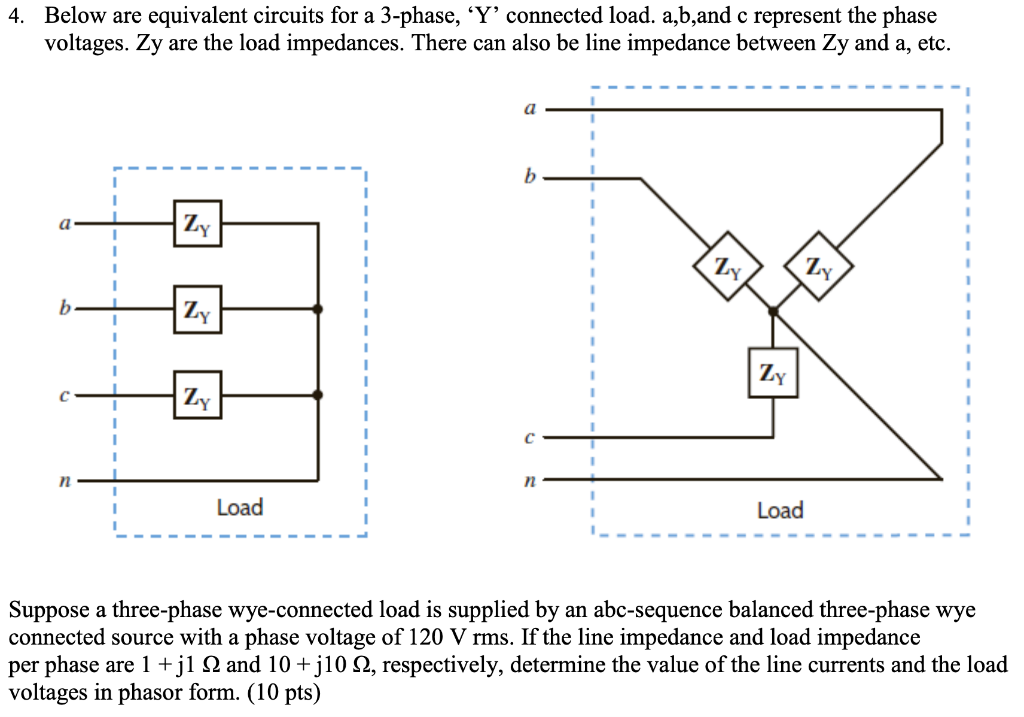 Solved Below are equivalent circuits for a 3-phase, 'Y' | Chegg.com