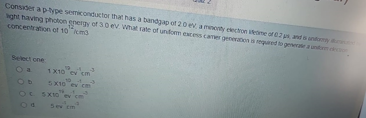 Solved Consider a p-type semiconductor that has a bandgap of | Chegg.com