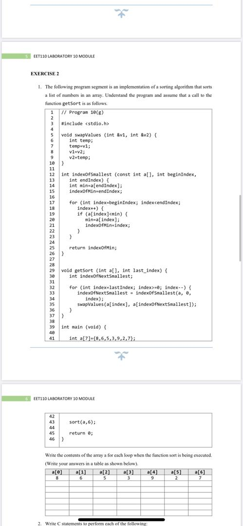 Solved EET110 LABORATORY 10 MODULE EXERCISE 2 1. The | Chegg.com