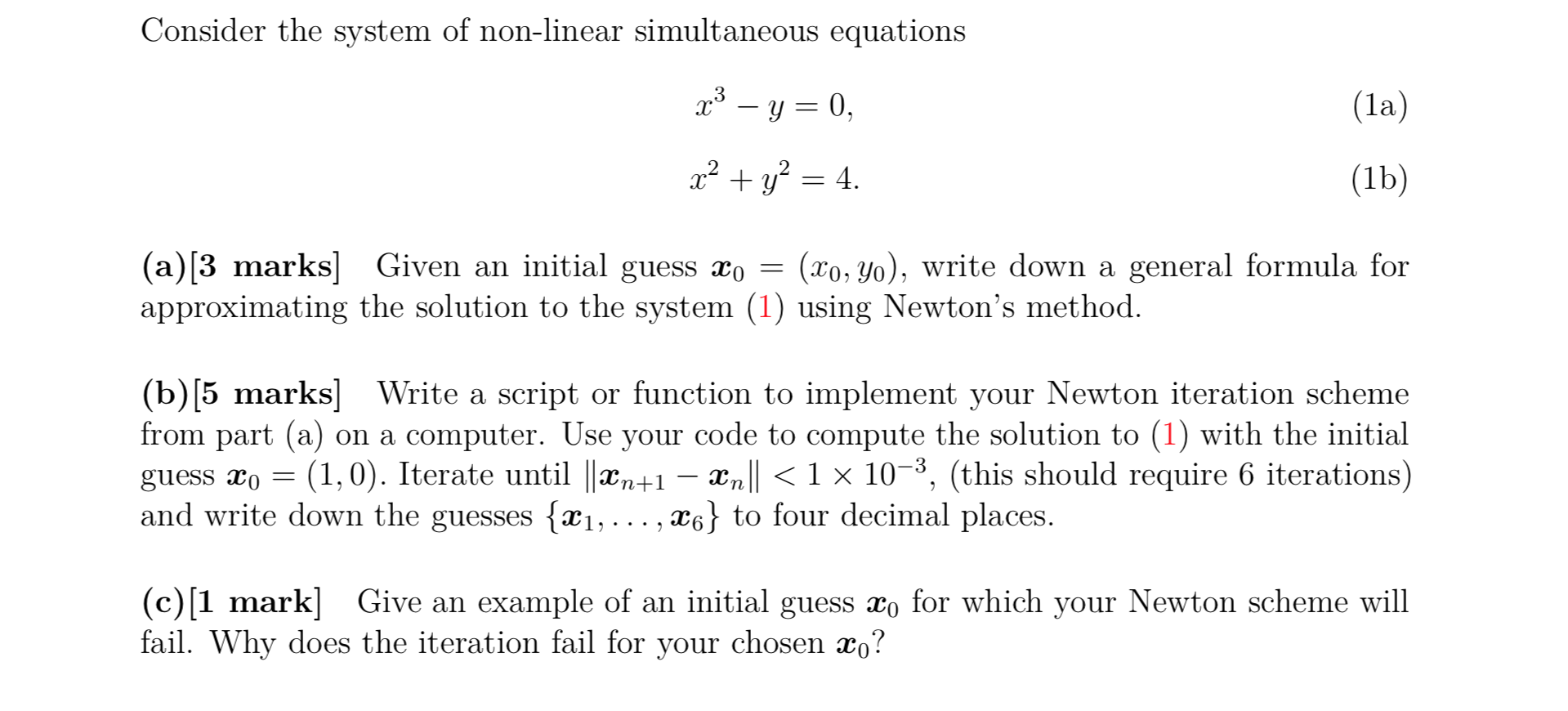 Solved Consider the system of non-linear simultaneous | Chegg.com