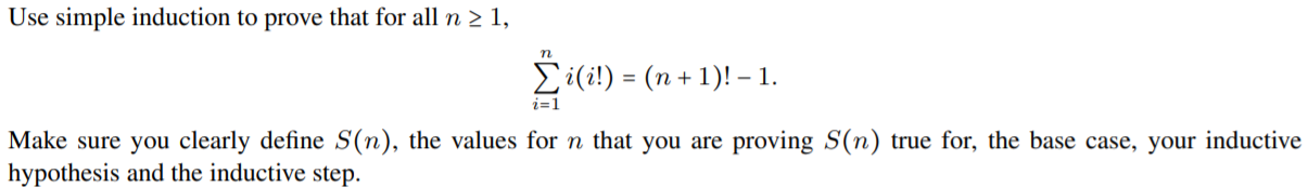 Solved Use simple induction to prove that for all n 21, = (n | Chegg.com