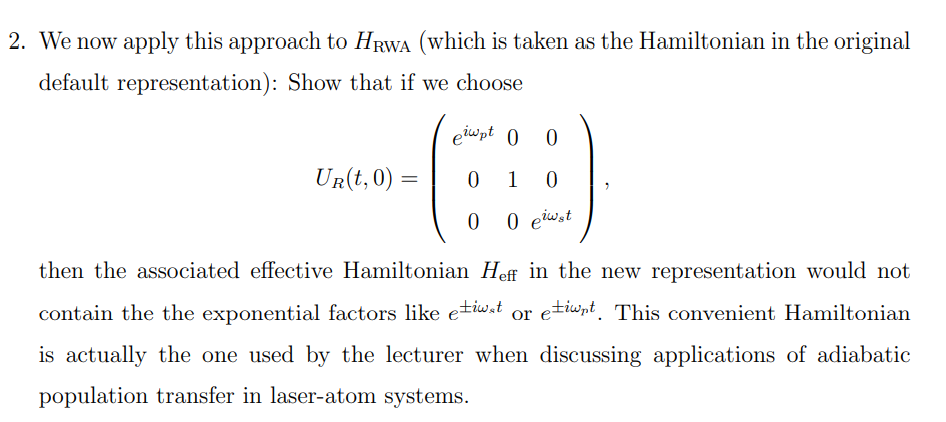 Problem I (40 marks). A three-level quantum system is | Chegg.com