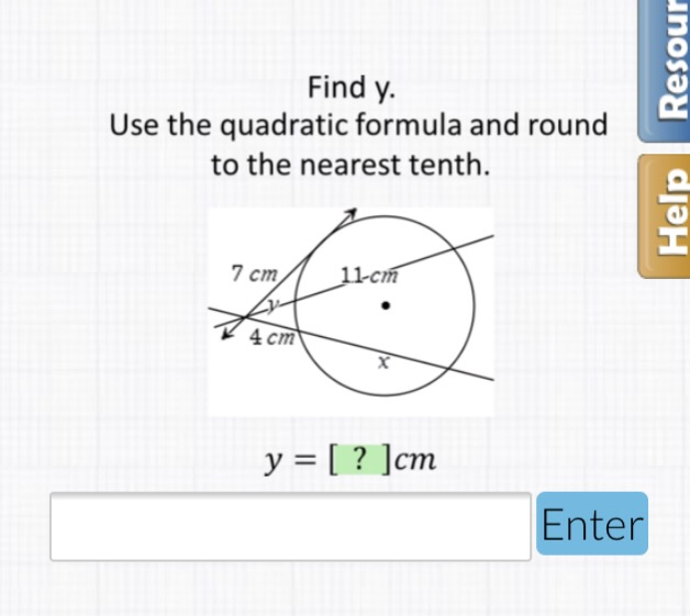 Solved Angle measures the quadratic formula. Find y ; use | Chegg.com