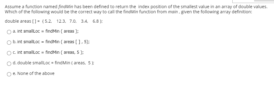 Solved Assume A Function Named Find Min Has Been Defined To 7554