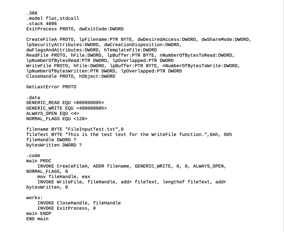 Solved write the code in mass assembly language .asm. Read | Chegg.com