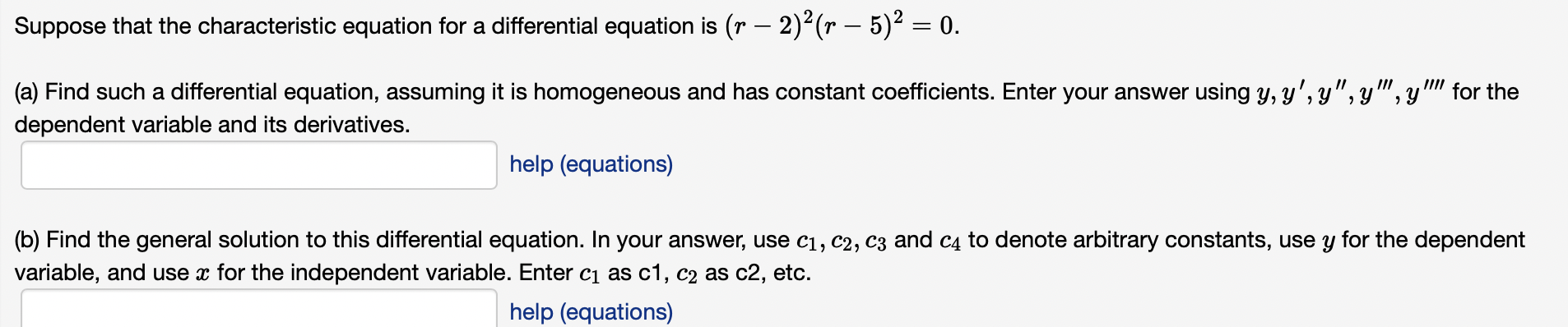 Solved Suppose that the characteristic equation for a | Chegg.com