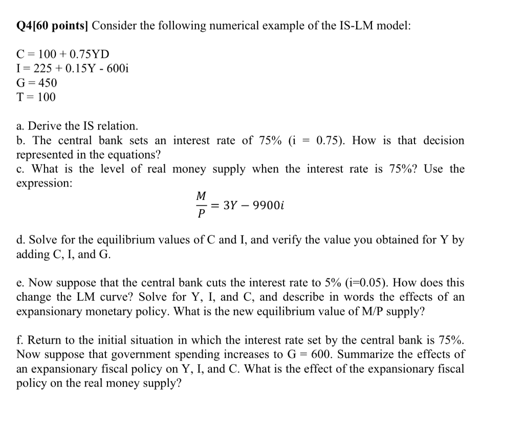 Q4160 points] Consider the following numerical | Chegg.com