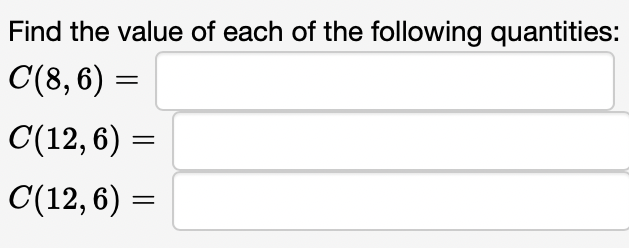 Solved Find the value of each of the following quantities: | Chegg.com