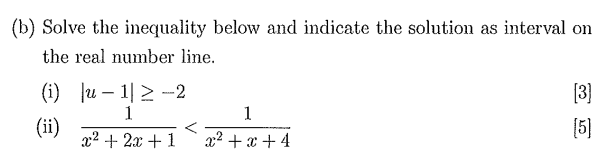 Solved (b) Solve the inequality below and indicate the | Chegg.com